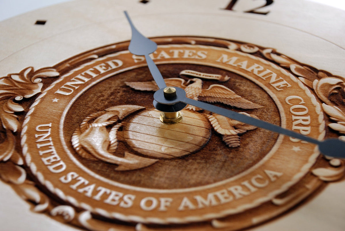 USMC 3D engraved Clock – Kustom Kraft Laser