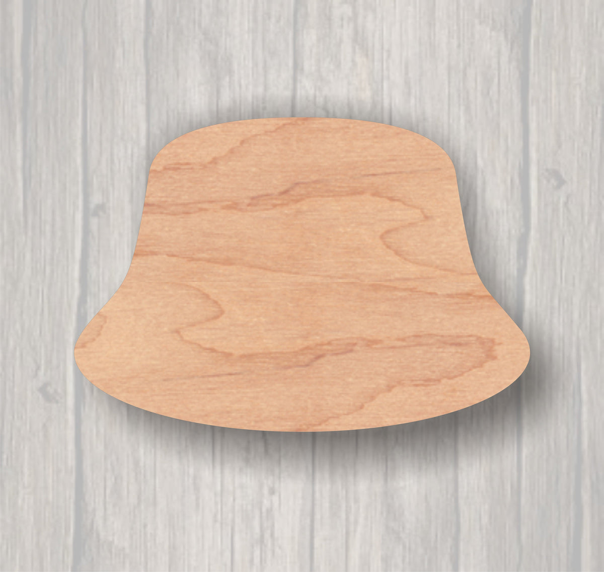 Bucket Hat. Unfinished wood cutout. Wood cutout. Laser Cutout. Wood Si ...
